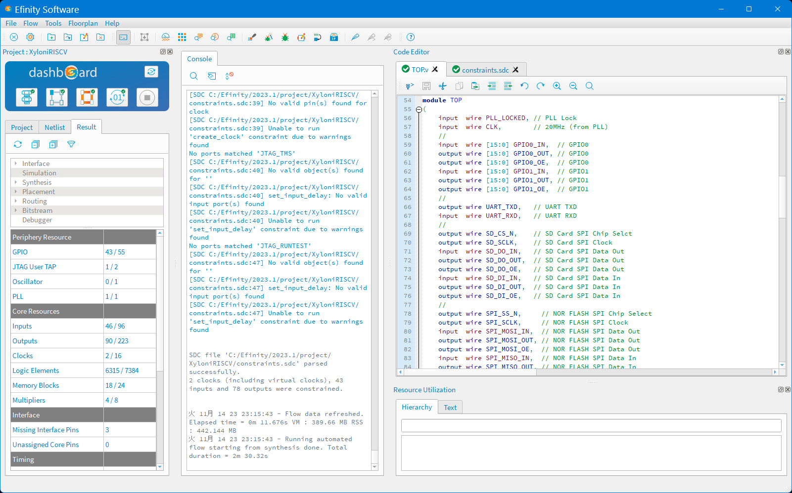 米国 Efinix社製 FPGAスタータキット“Xyloni”入門[RISC-V編]